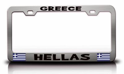 GREECE HELLAS Greek Greece Steel Ch License Plate Frame | eBay