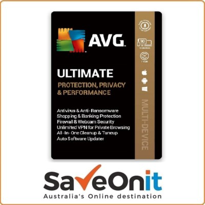 AVG Ultimate 10 Devices 1 or 2 Year VPN Australia and NZ License Email ...