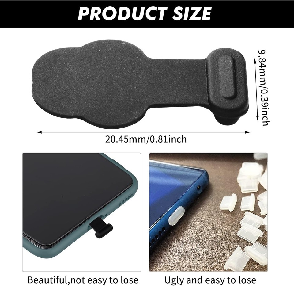 3 Packs USB C Dust Plug for Phone USB Type C Port Silicone Dust Cover ...