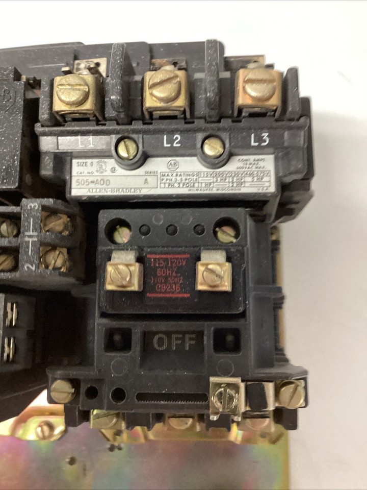 Allen-Bradley 505-A0D Size 0 Reversing Motor Starter w/ Interlock Q-614 ...