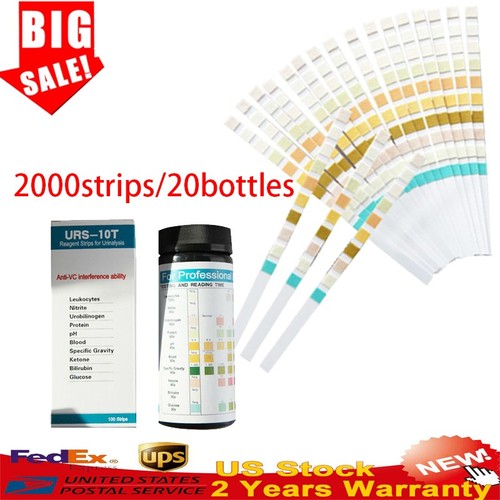 2000PCS URS-10T Urinalysis Reagent Strips 10 Parameters Urine Test ...