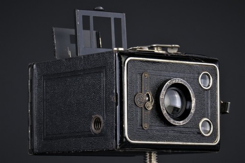 Balda Micky-Rollbox "Mickyrelle" Zweiformat * box camera 4x6.5 w.case ...