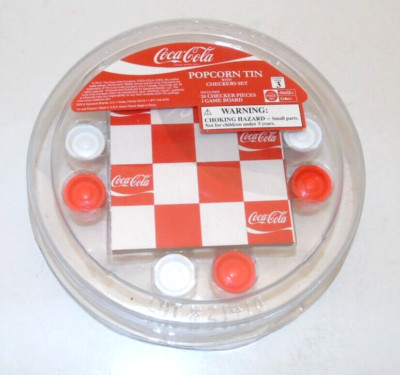 2010 Coca-Cola Popcorn Tin lid Checkers Set | eBay
