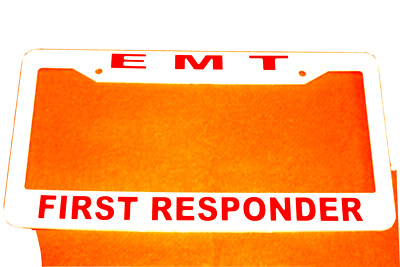 License Plate Frame, Polished ABS, EMT/FIRST RESPONDER-#0002RW | eBay