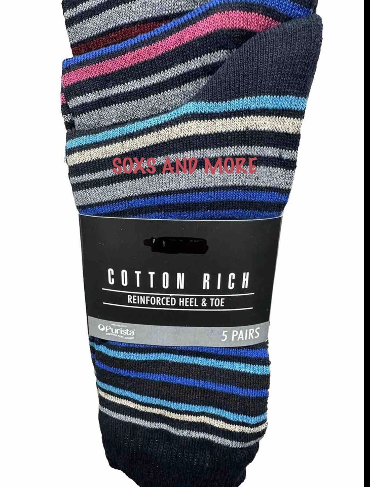 * 10 PAIRS * EX CHAINSTORE COTTON RICH EVERYDAY/DRESS SOCKS * ASSORTED ...