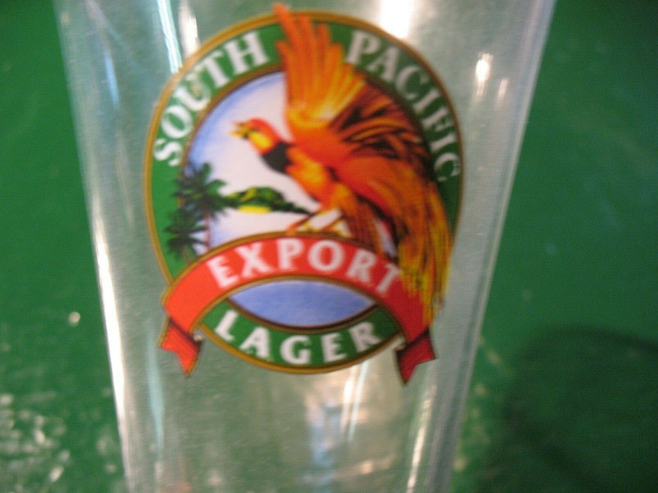 SOUTH PACIFIC EXPORT LAGER BEER GLASS GILDED EXCELLENT | eBay