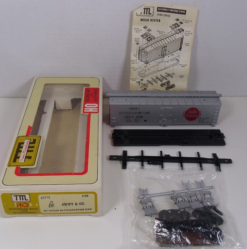 Train Miniature HO Scale Swift & Co. 40' Wood Reefer Car Kit - NIB | eBay