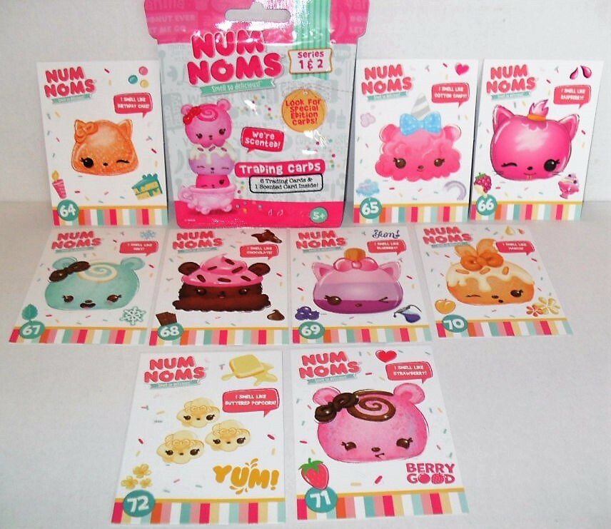NUM NOMS SERIES 1 & 2 TRADING CARDS SCENTED CARD SET OF (9) CARDS ...