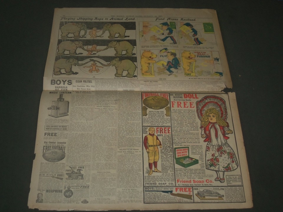 1905 OCT 22 SUNDAY BOSTON GLOBE SUPPLEMENT PART 2 - COLOR COMICS - NP ...