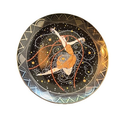 Royal Doulton House of Erte Art Deco Plate Ondee Flapper Limited ...