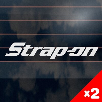 2 x STRAP ON Stickers 220mm tool box funny jdm hammer screwdriver vinyl ...