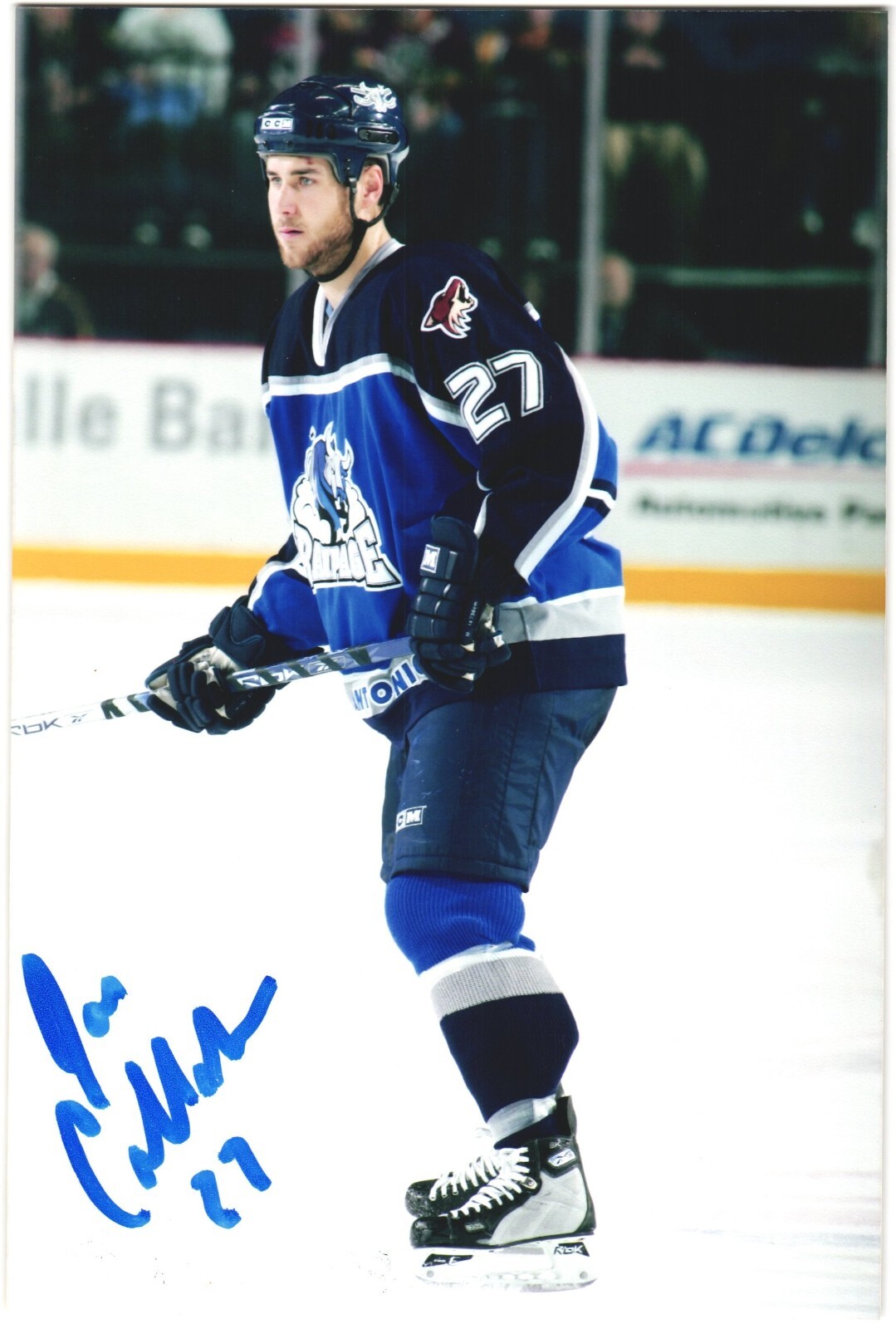 Joe Callahan Autographed 4x6 Color Photo San Antonio Rampage #27 Blue A ...