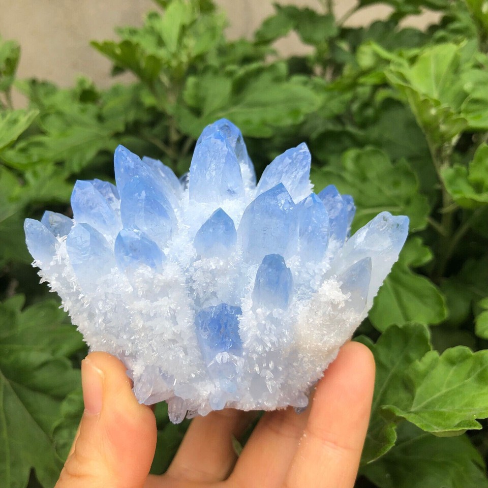 300g+New find Blue Phantom Quartz Crystal Cluster Mineral Specimen Gem ...