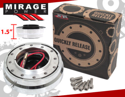 Chrome 6-Hole Pop Off 1.5" Slim Thin Quick Release Steering Wheel ...