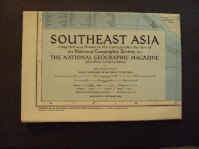 National Geographic Map Of Southeast Asia Sept 1955 ID:90798 | eBay