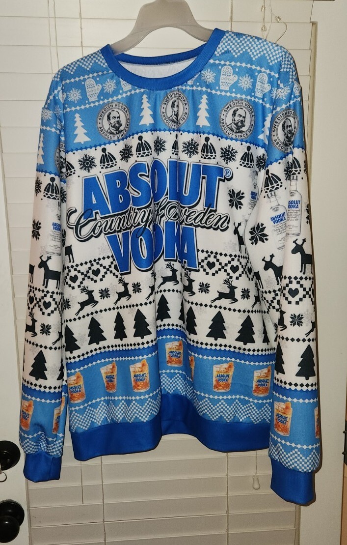ABSOLUT VODKA long sleeve shirt XL preowned Christmas… - Gem