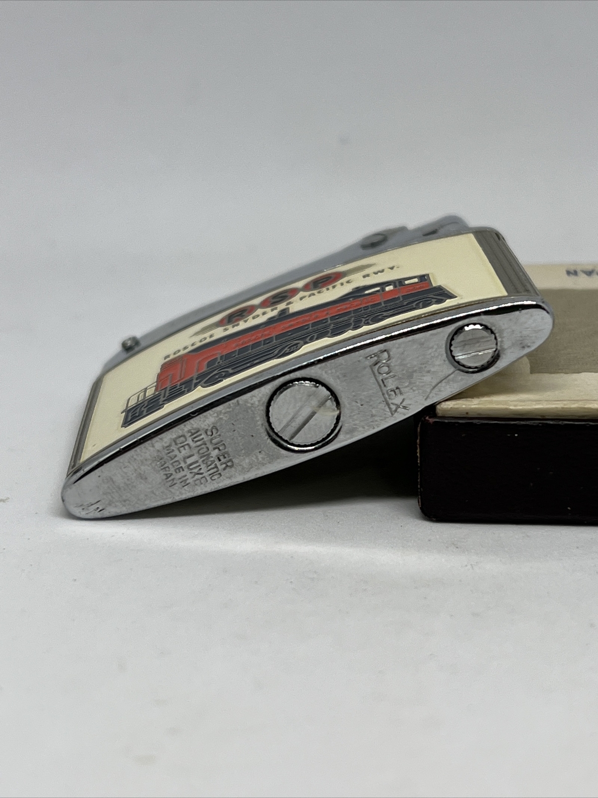 ROLEX Roscoe Snyder Pacific RSP Railway FLAT ADVERTISING TRAIN LIGHTER ...