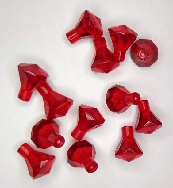 LEGO Parts #28556 x50 Lot Trans-Red Rock 1 x 1 Jewel 24 Facet Diamonds ...