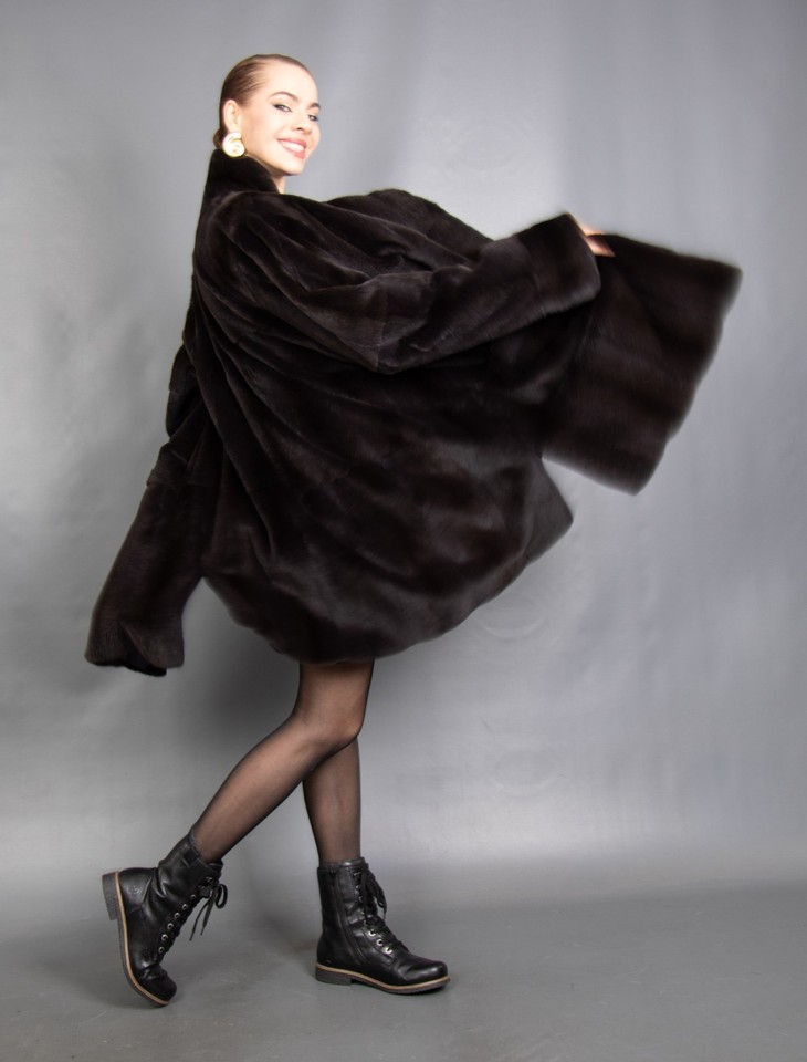 16949 GLAMOROUS REVERSIBLE REAL SHEARED MINK COAT FUR JACKET BEAUTIFUL ...