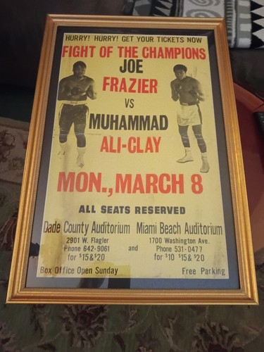 Boxing! Frazier vs. Ali, March 8th, 1971 C.C. Original Poster! ( Framed ...