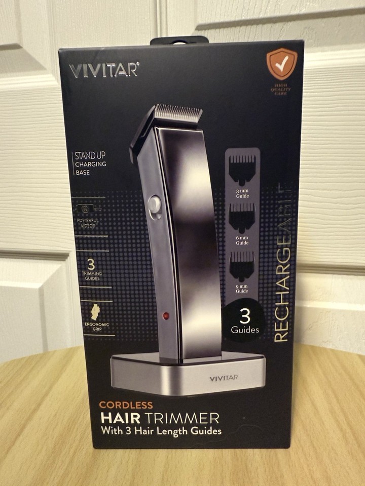 VIVITAR Stand Up Rechargeable Base CORDLESS 3 Hair Length Guides Men's ...