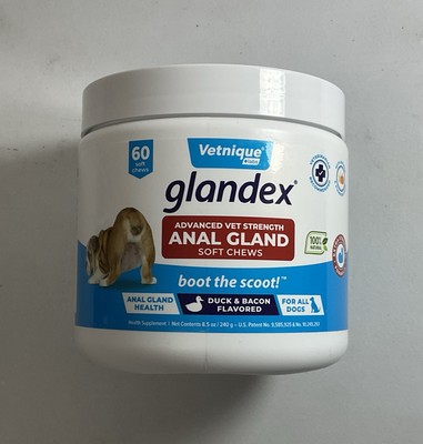Glandex Advanced Duck & Bacon Anal Gland Soft Chews/Dogs - 60 Count ...