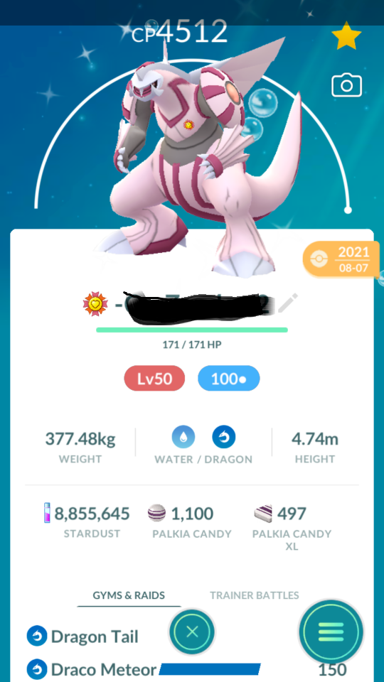 Pokemon Trade GO -- Shiny Palkia 3 Move Maxed Level 50 - Best PVP ...