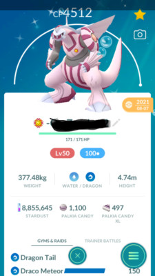 Pokemon Trade GO -- Shiny Palkia 3 Move Maxed Level 50 - Best PVP ...