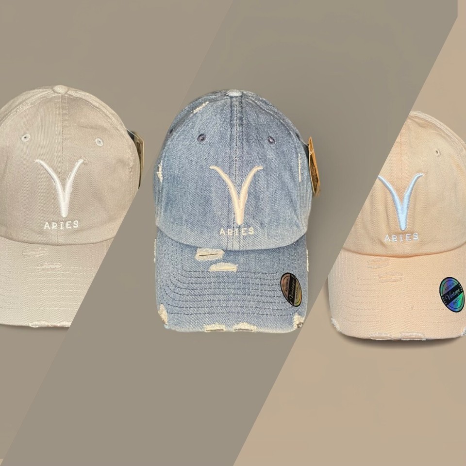 Aries Zodiac Denim Baseball Hat, Unisex | eBay