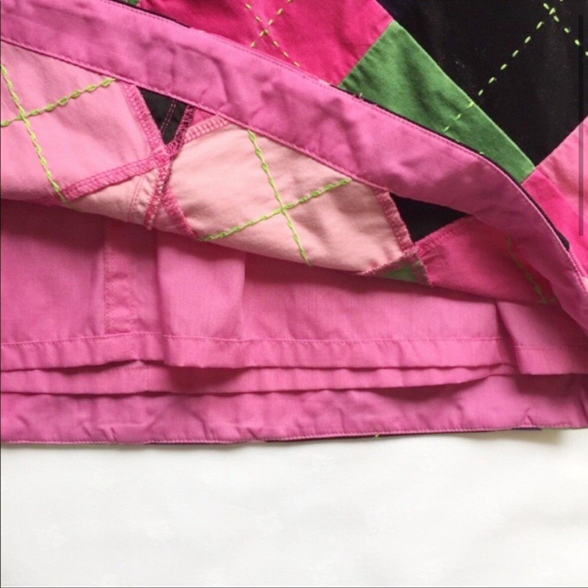 Lilly Pulitzer 90s-2000s Patchwork A-line Argyle Skir… - Gem