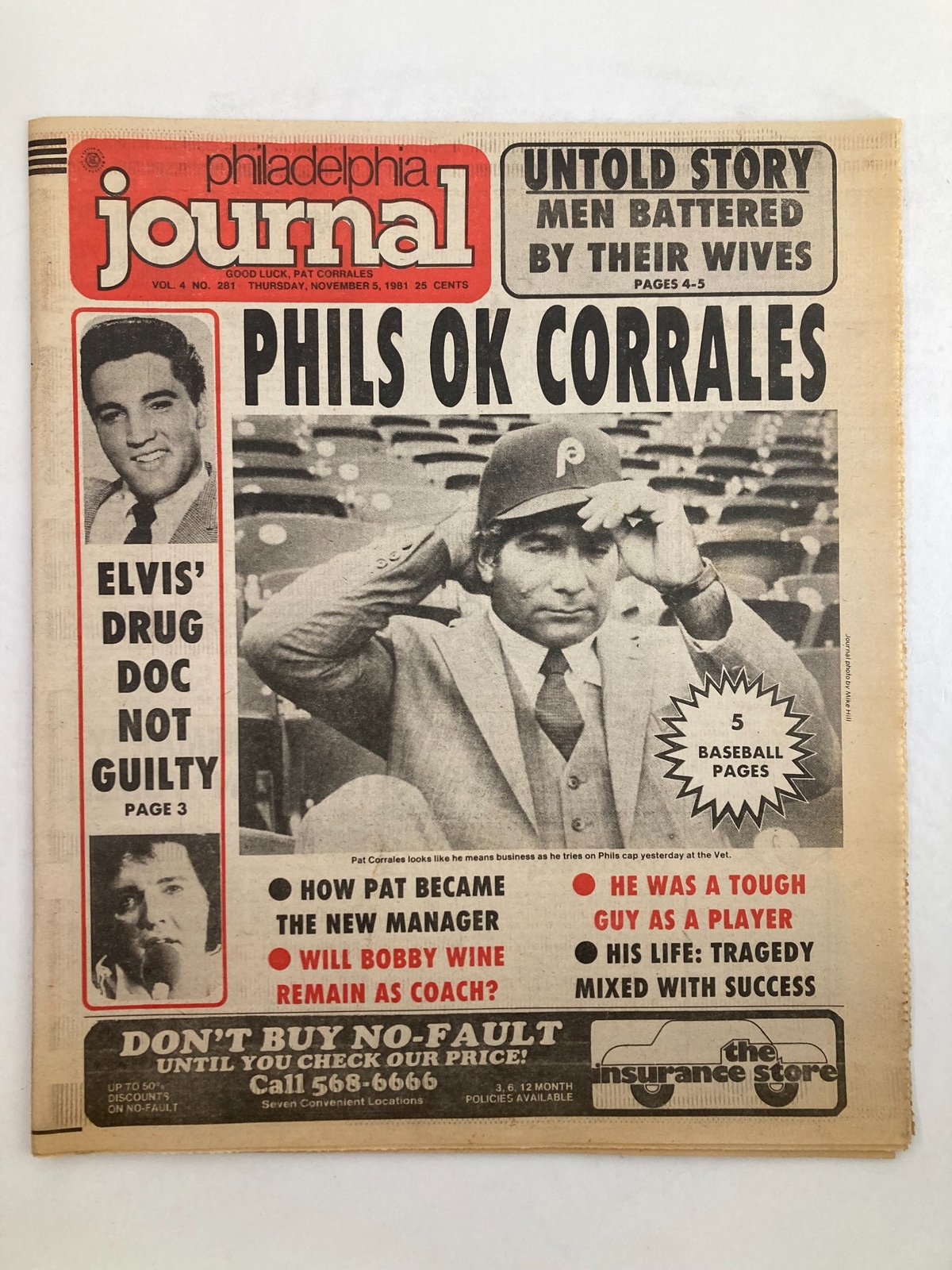 Philadelphia Journal Tabloid November 5 1981 Vol 4 281 MLB Phillies Pat ...