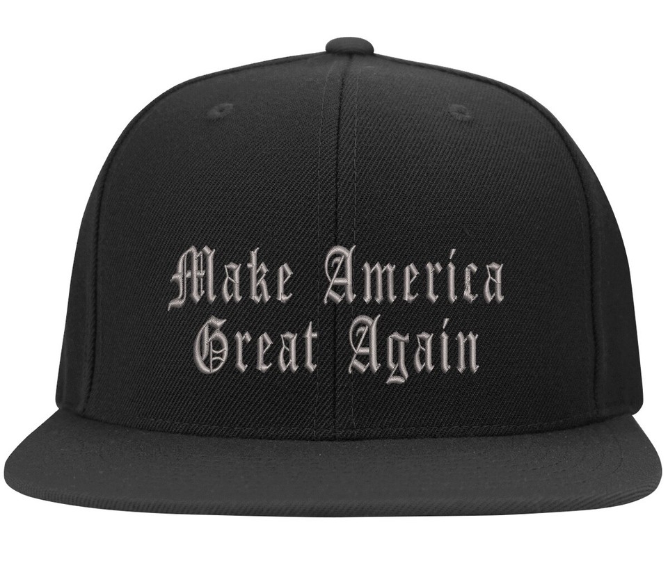 Gothic MAGA Make America Great Again Elon's Black Flexfit Hat Grey ...