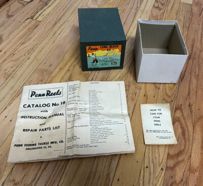 VTG Antique Fishing Penn Reel Paperwork & Box Only Philadelphia PA Long ...
