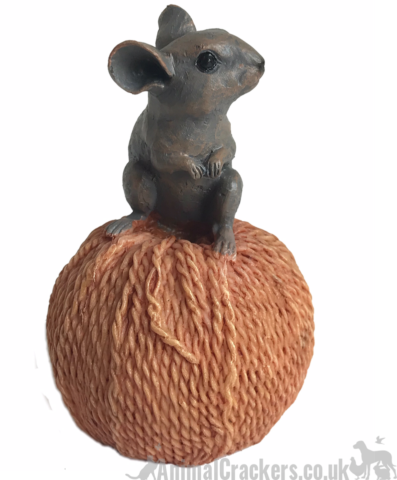Cute antique effect mouse on string ornament decoration mice garden ...