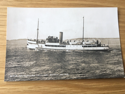 SCILLY ISLES: RMS "SCILLONIAN" LEAVING SCILLY - NICE REAL PHOTO ...