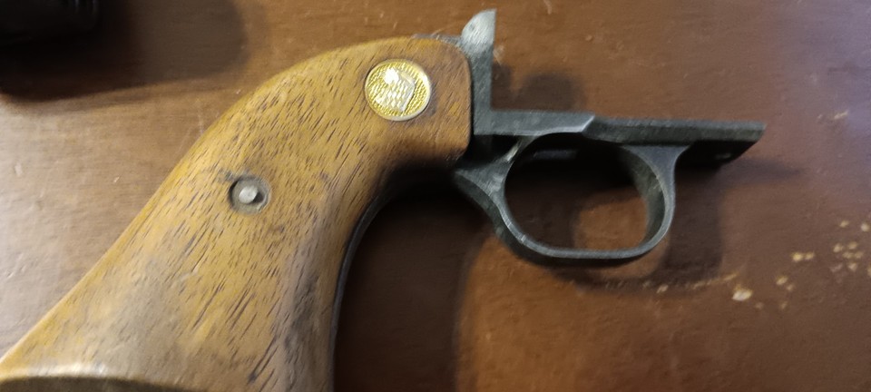 GERMAN MADE SPESCO 22 REVOLVER PARTS LOT; BARREL, CYLINDER, GRIP ...