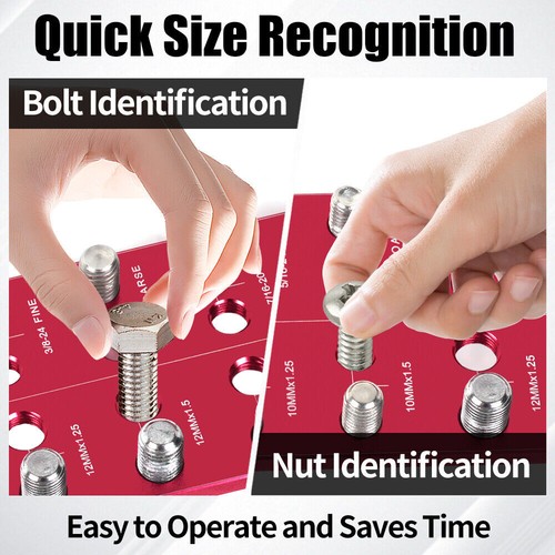 Nut and Bolt Thread Checker 28 Thread Identifier Gauge Inch and Metric ...