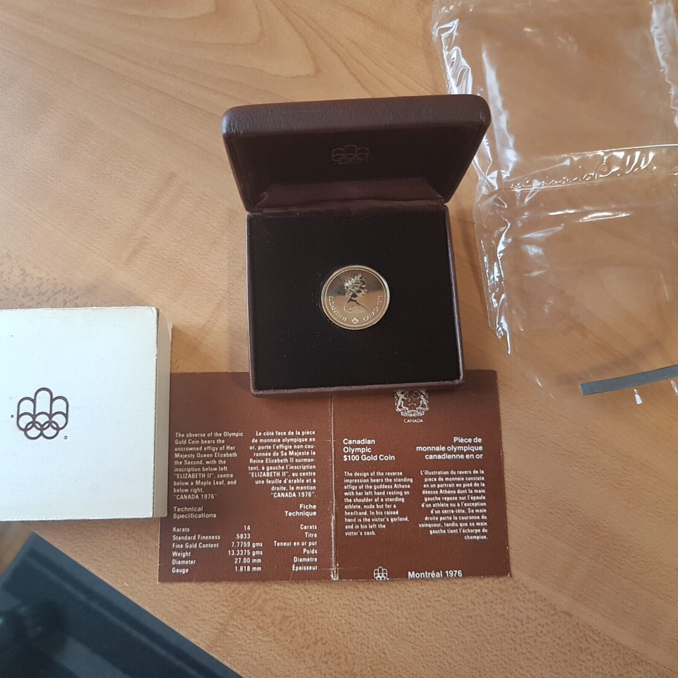 1976 CANADA $100 DOLLARS 14K GOLD COIN, MONTREAL OLYMPICS. | eBay