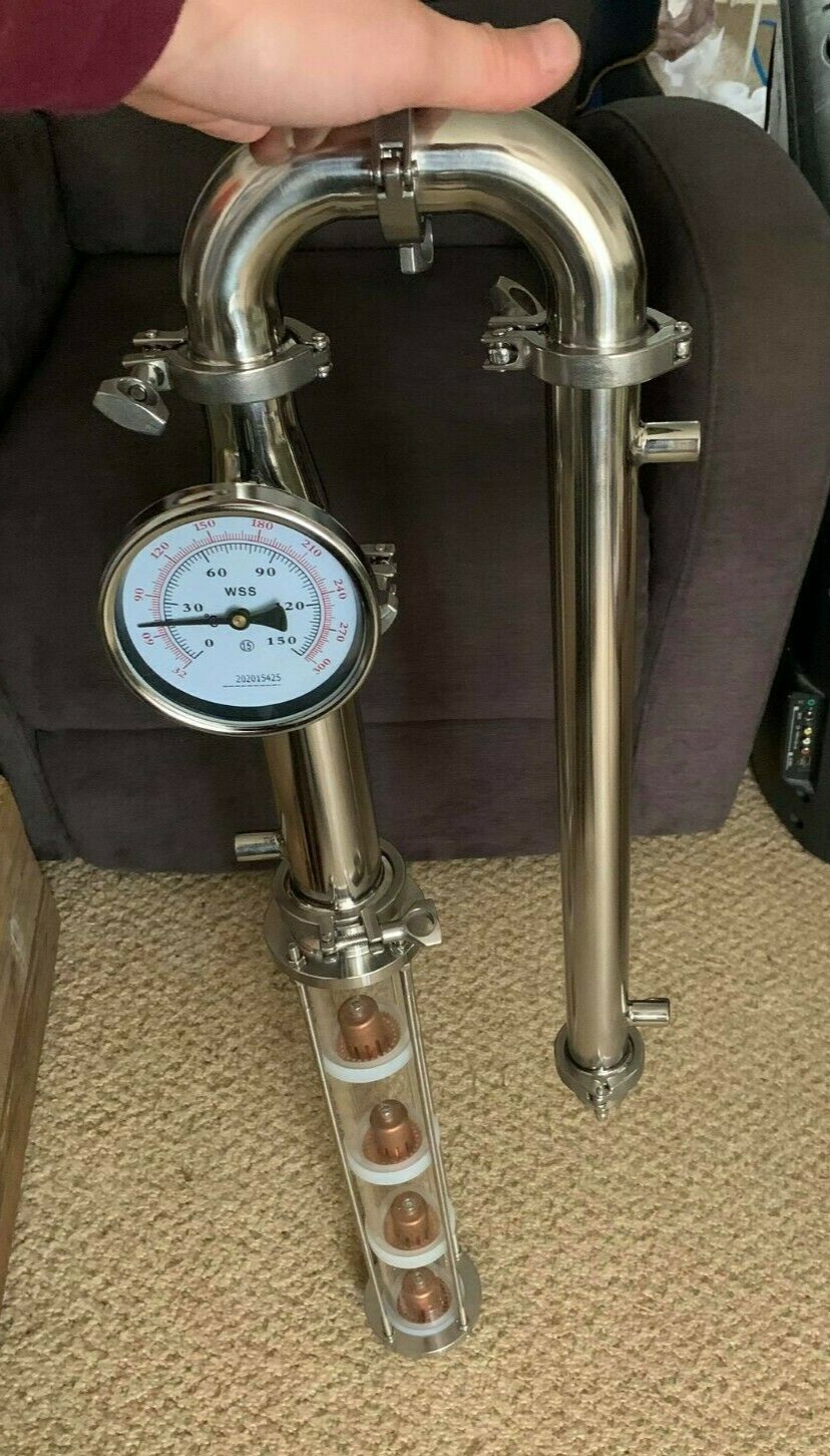 2" Tri Clamp Stainless Steel Alcohol Keg Still & Bubble Plate Reflux ...