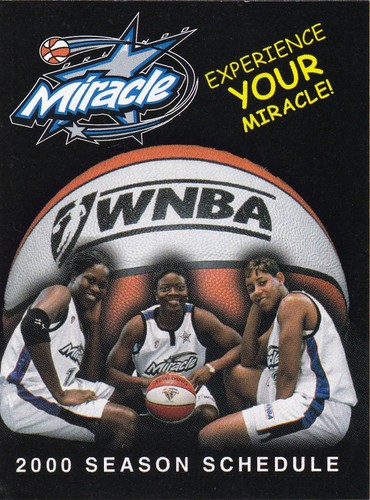 2000 ORLANDO MIRACLE WNBA BASKETBALL POCKET SCHEDULE | eBay