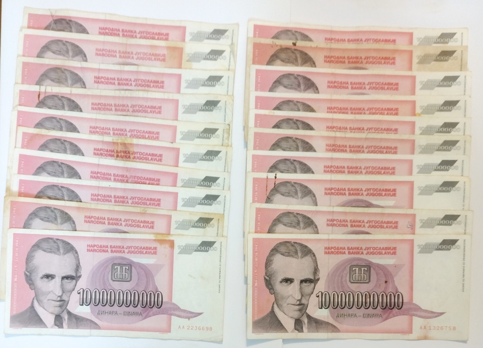 1 NOTE FROM TESLA BUNDLE $10,000,000,000 BILLION DINARA CURRENCY ...