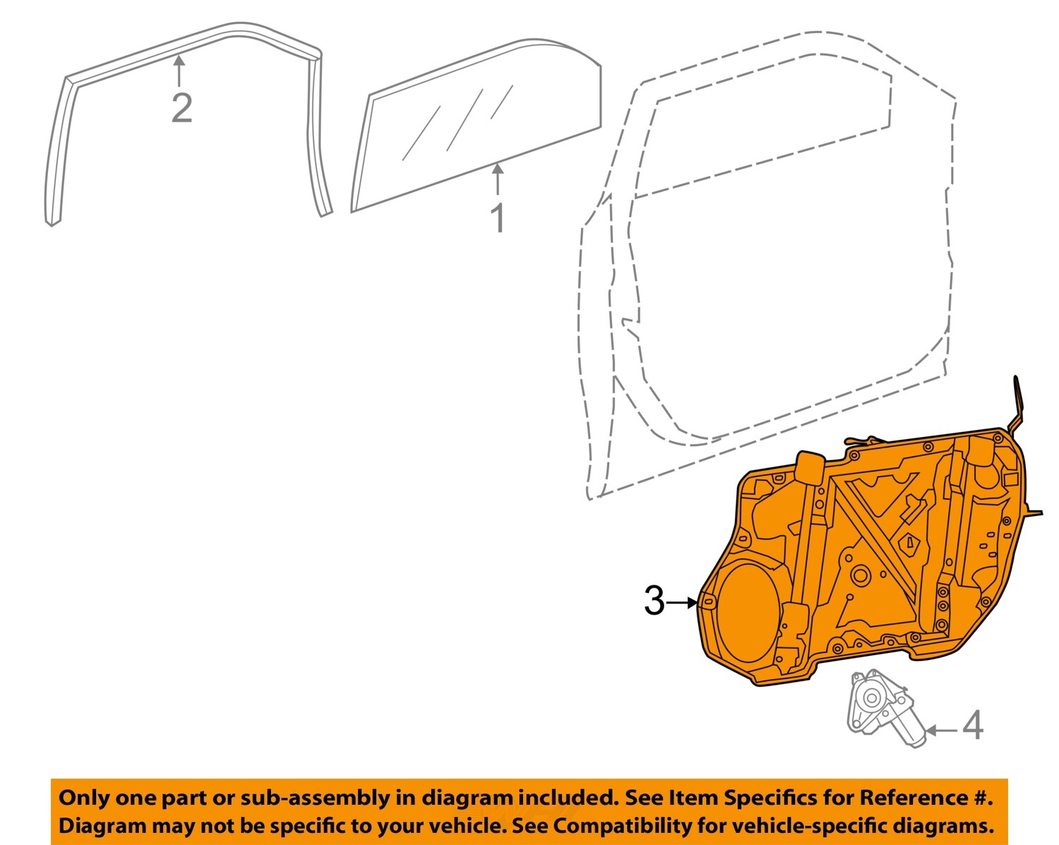 11 to 18 Chrysler 300 Charger Left Front Door Window Regulator OEM ...