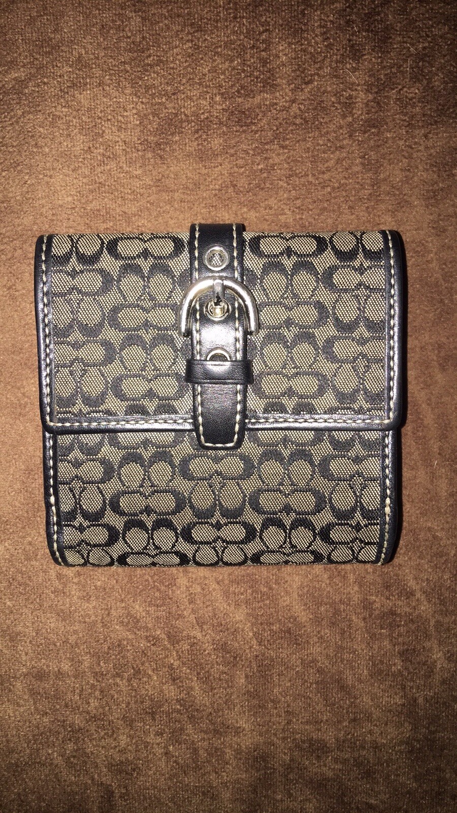 Coach Mini Signature Jacquard Small Wallet EUC - Gem