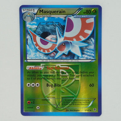 Masquerain 2/101 Reverse Holo Rare BW Plasma Blast Pokemon Card | eBay