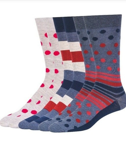 George Men's Fashion Crew Novelty Socks 3 Pair Shoe Size 6-12 Polka Dot ...