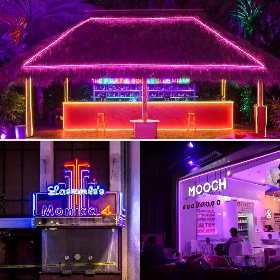 110V LED Neon Rope Light Strip Waterproof Indoor Outdoor Buliding Home ...