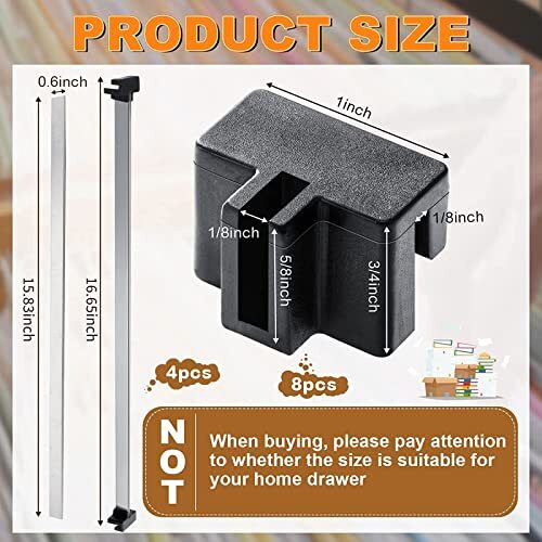 8 Pieces Hanging File Rail Clip File Divider Rail Clips 4 Pieces File ...