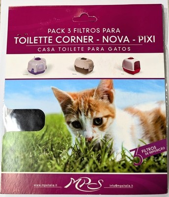 Filtri Ricambio Pezzi 3 Carbone Lettiera chiusa Gatti Corner Nova Pixi ...