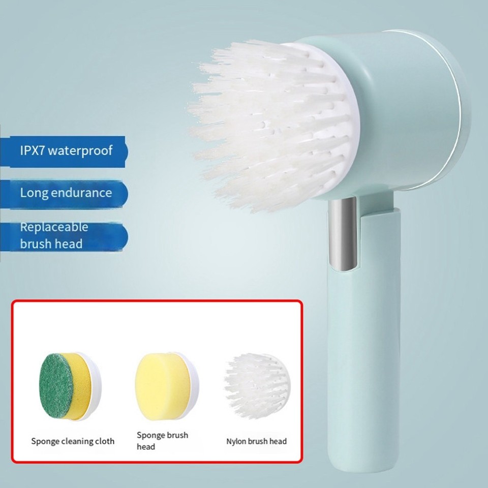 Electric Cleaning Brush with 3 Brush Heads Hand Use Cleaning Brush ...
