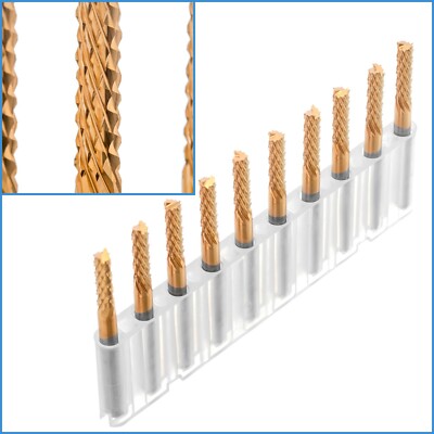 10pc 3mm Carbide Corn Milling Cutter 3.175mm Shank Drill Bit Tungsten ...